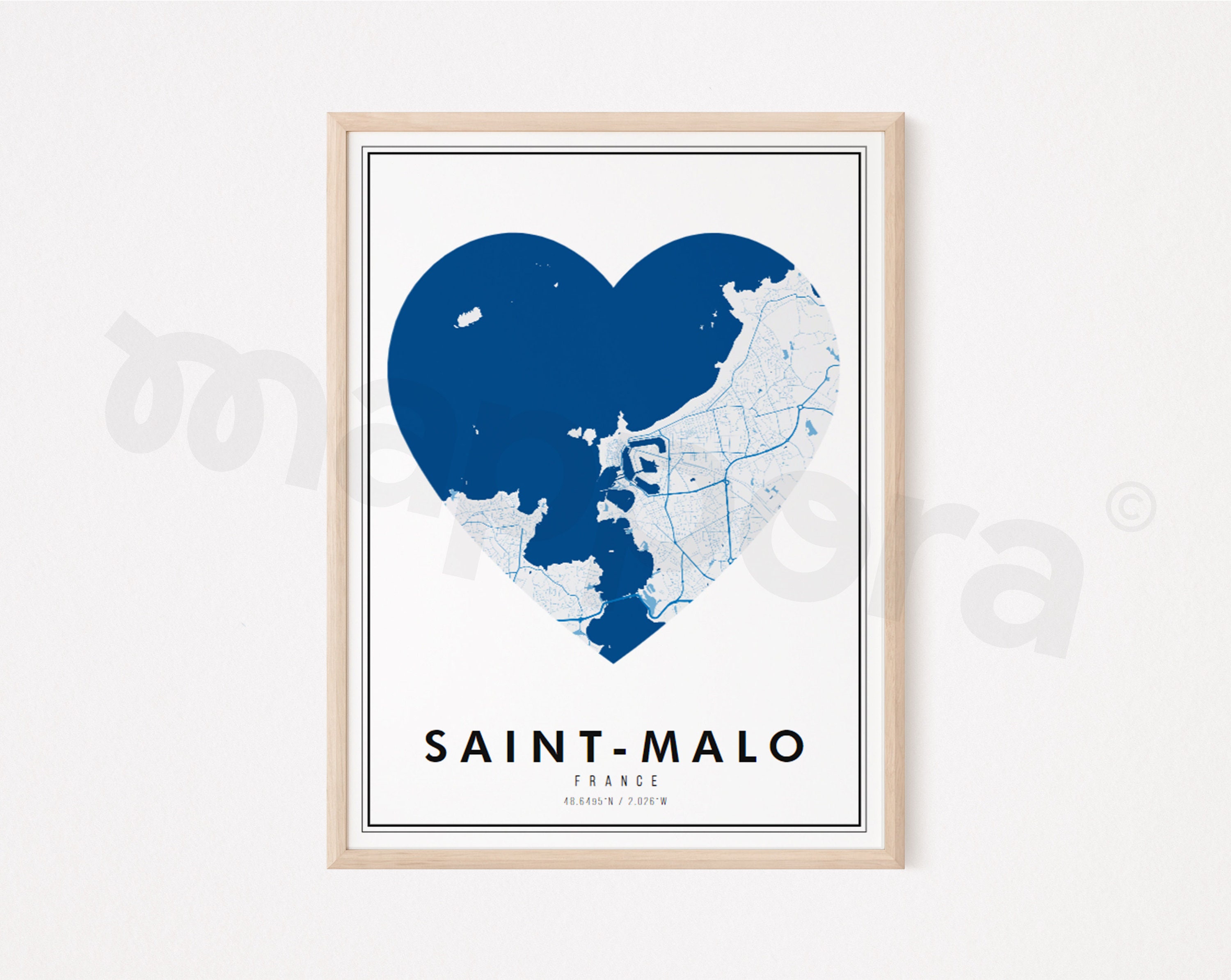 Saint Malo - Custom Map Poster, Customizable City Map, Personalized ...