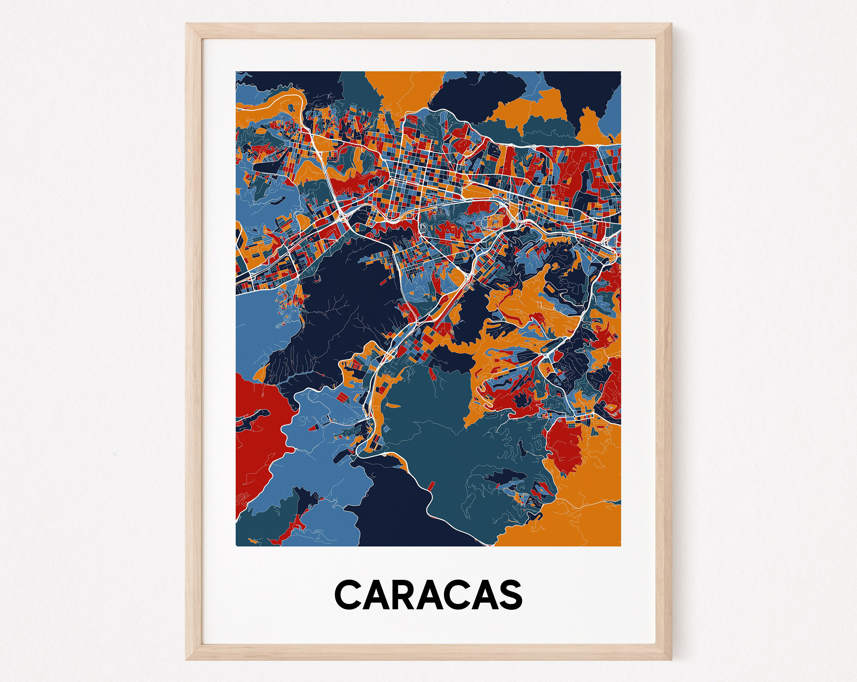 CARACAS - Original Map of Caracas/ City of Caracas, Caracas Poster ...