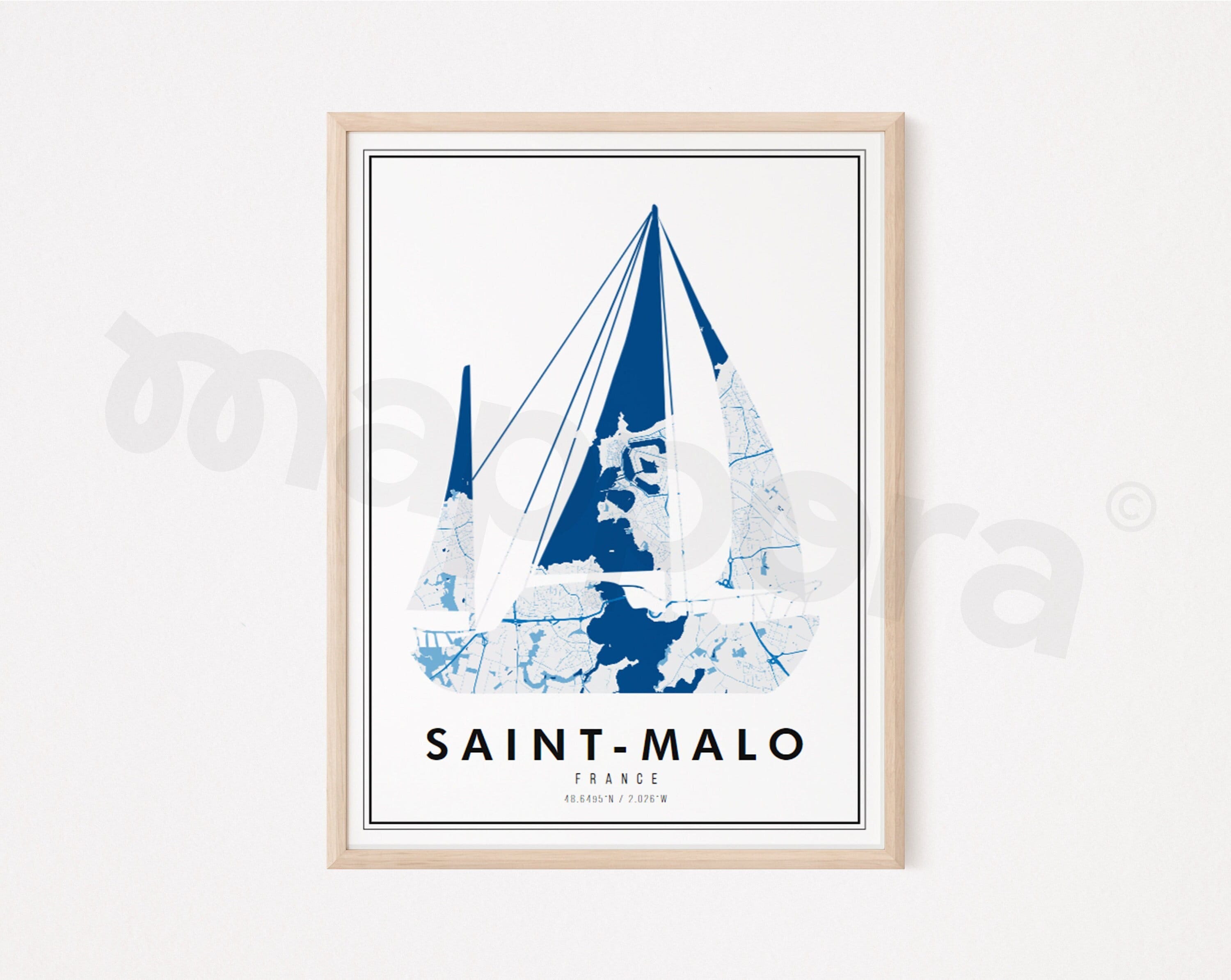 Saint Malo - Custom Map Poster, Customizable City Map, Personalized ...