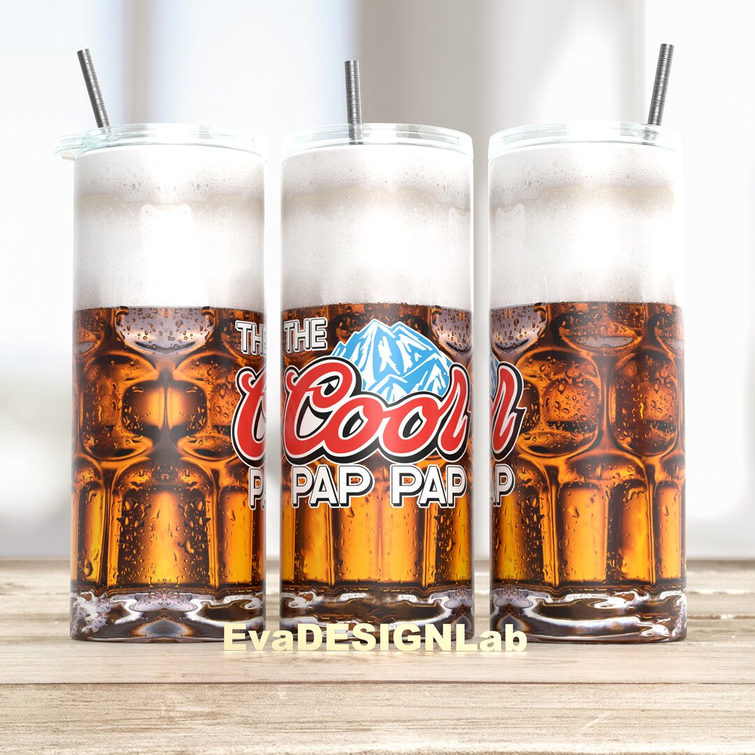 PAP PAP Tumbler Wrap Png Beer Design for Men, 20oz Skinny Tumbler ...
