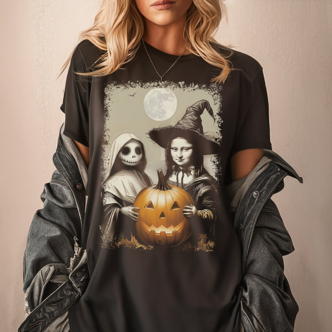 Feral Girls Halloween Png Cute Mona Lisa Ghost and Pumpkin Png ...