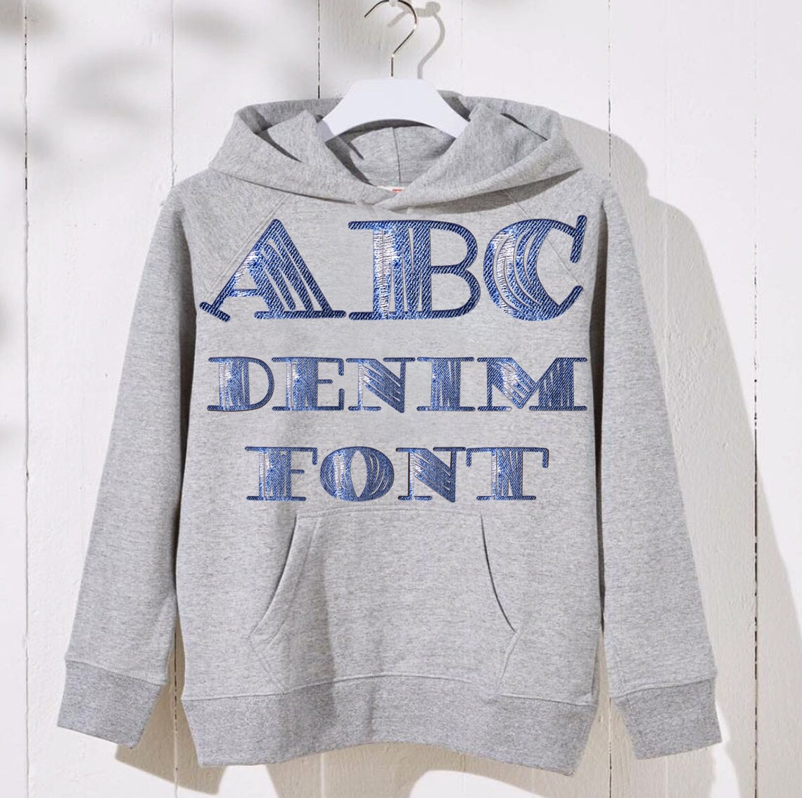 Clipart Digital Denim Jeans Font Download for Planner Stickers | Etsy