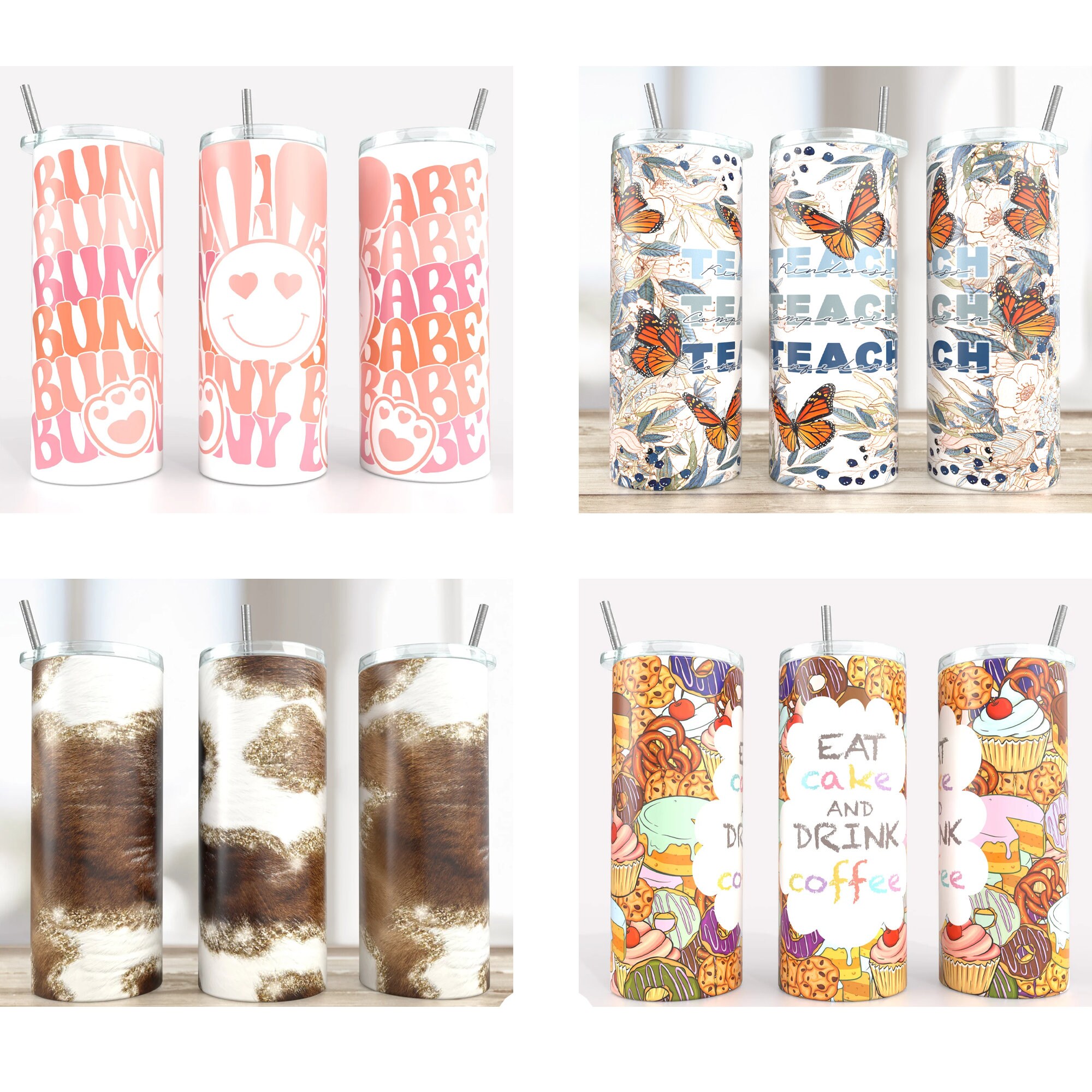 Retro Smiley Faces Print Tumbler Design Digital Smiley - Etsy