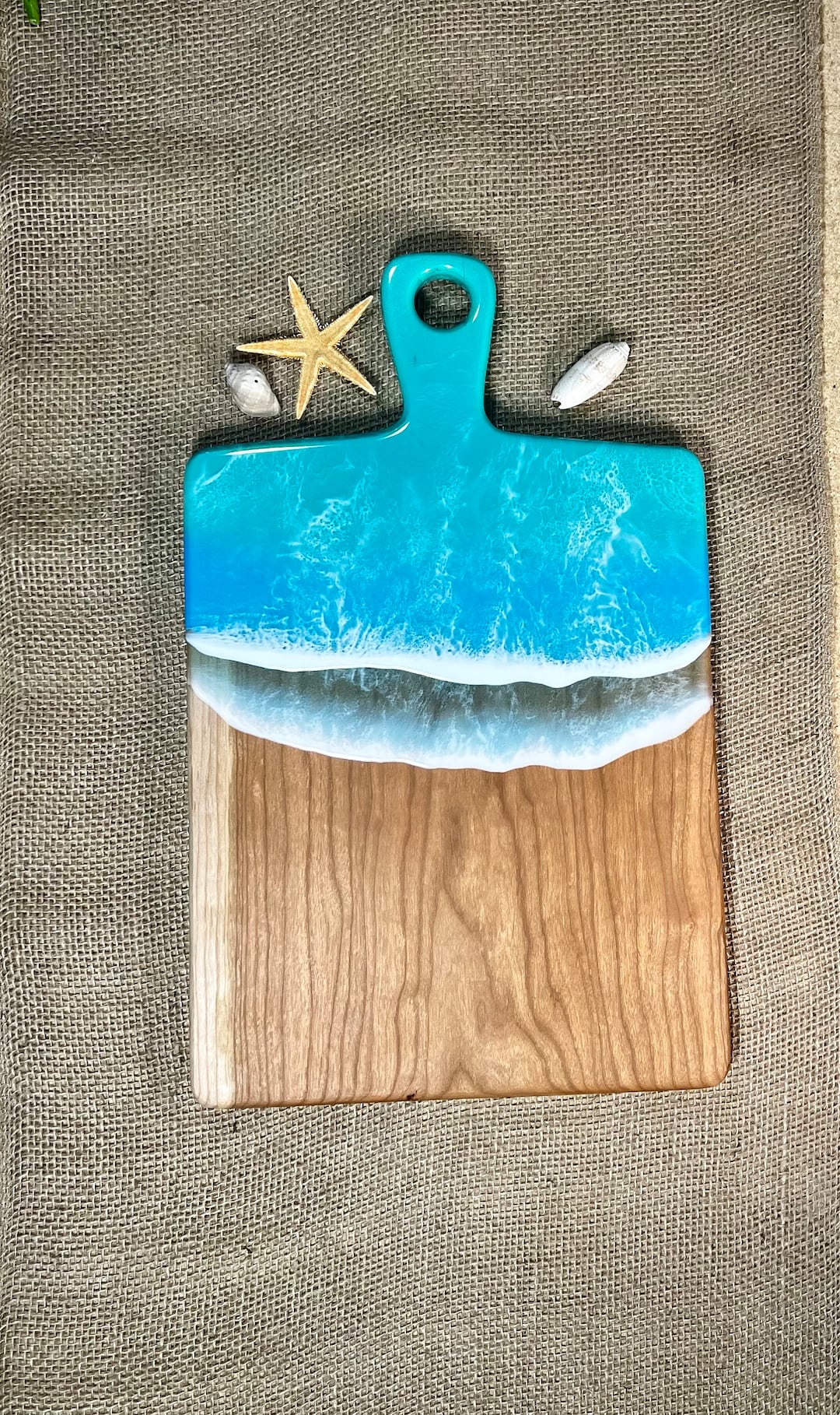 Ocean Wave Cutting Board, Beach Front Wave Wooden Tray, Cheese Board ...