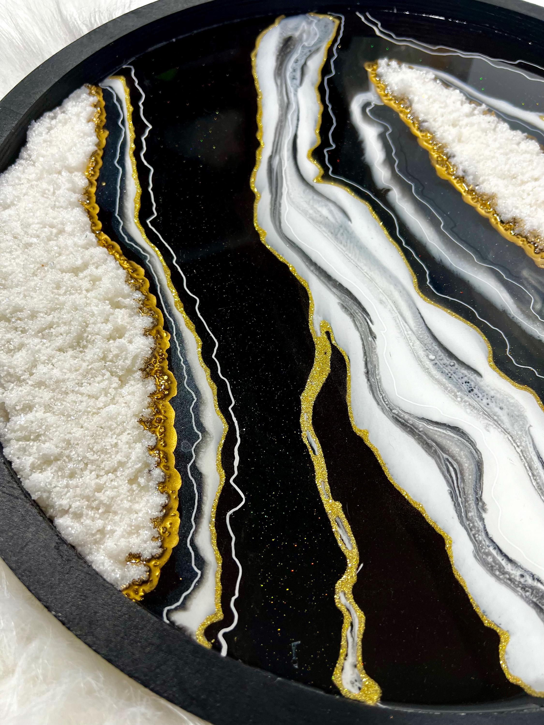 Black Onyx Marble Geode Wall Art - Etsy