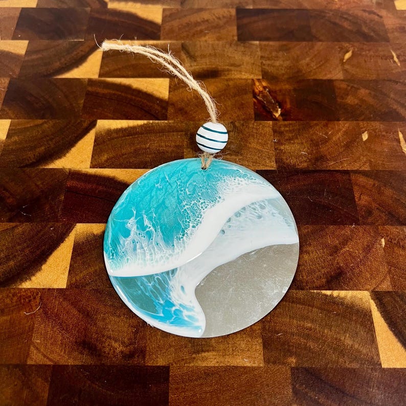 Ocean Wave Metal Christmas Ornaments, Ocean Ornaments, Custom Ocean ...