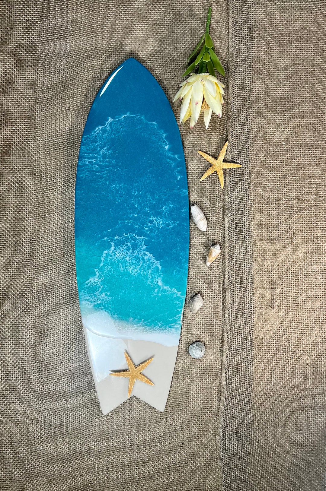2’ Surfboard Beach Resin Shaped Wall Art, Surfboard Decor, Custom ...