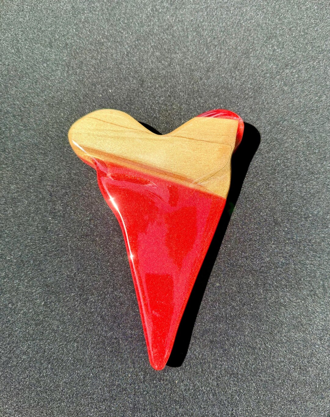 Live Edge Sycamore Wood and Resin Shark Tooth - Etsy