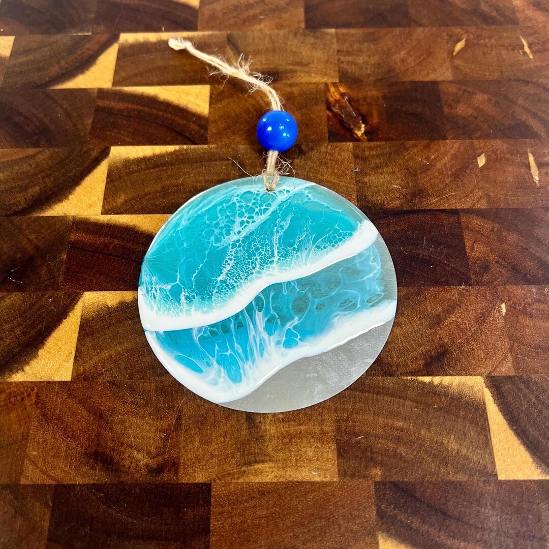 Ocean Wave Metal Christmas Ornaments, Ocean Ornaments, Custom Ocean ...