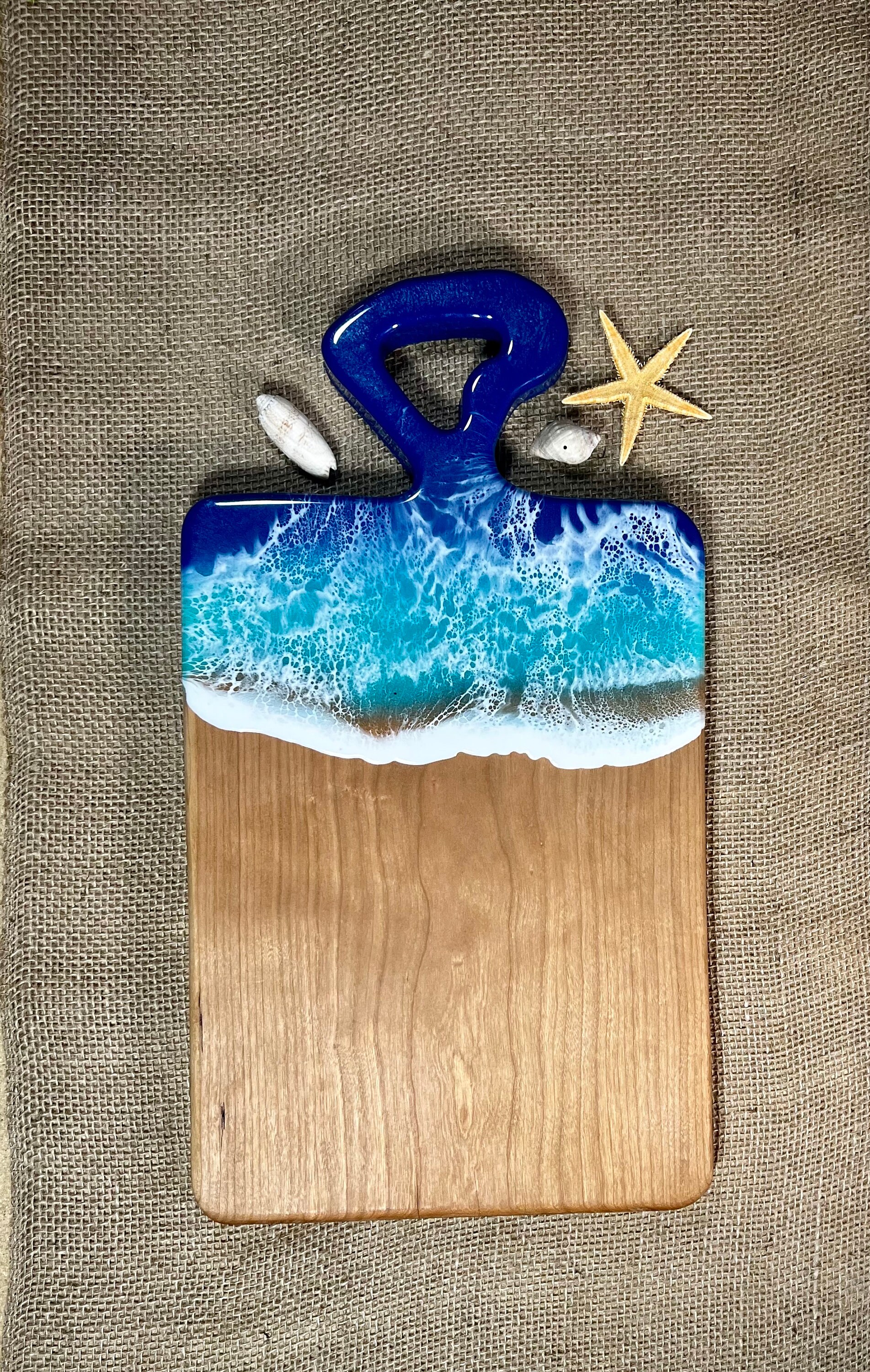 Wick Handle Ocean Wave Cutting Board Beach Front Wave Wooden - Etsy