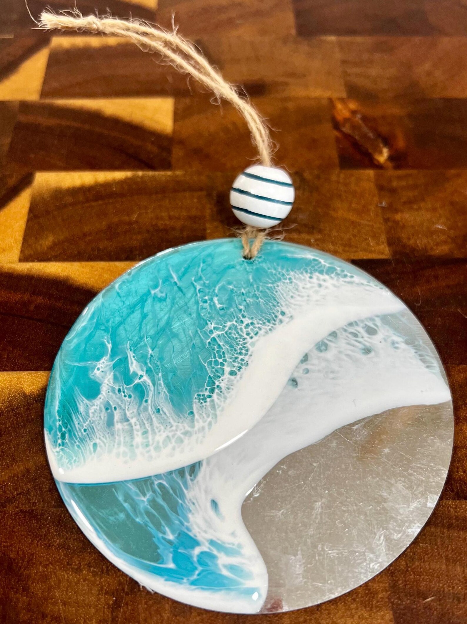 Ocean Wave Metal Christmas Ornaments, Ocean Ornaments, Custom Ocean ...