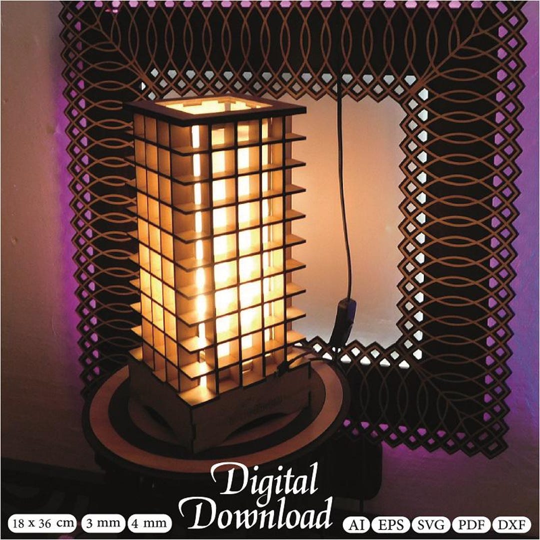 Laser Cut Files SVG, DXF, CDR, Ai, Eps, Dxf, Vector Plans for Abajour ...