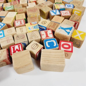 Lot of 150 Vintage Wood Toy Alphabet Letter Blocks Colorful - Etsy