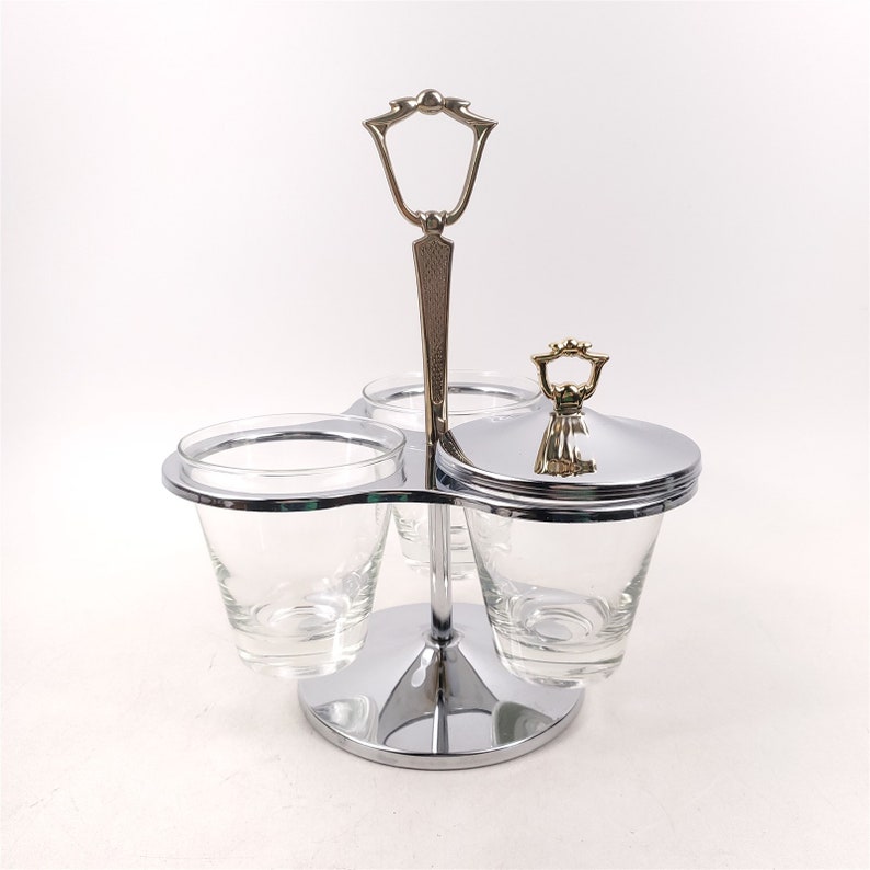 Kromex Carousel Server Condiments Bowls Chrome Lazy Susan - Etsy