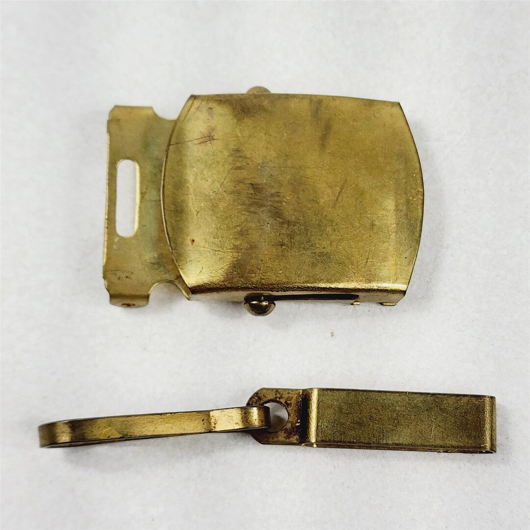 Vintage Military Belt Buckle & Belt Loop Clip Equipment Holder for ...
