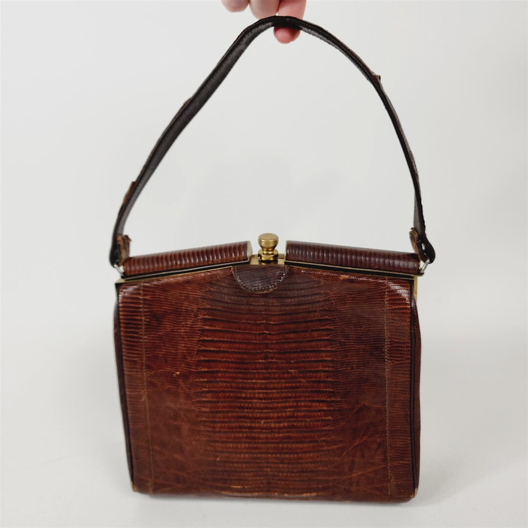 Vintage Madwed Lizard Skin Purse Clamshell Handbag - Etsy