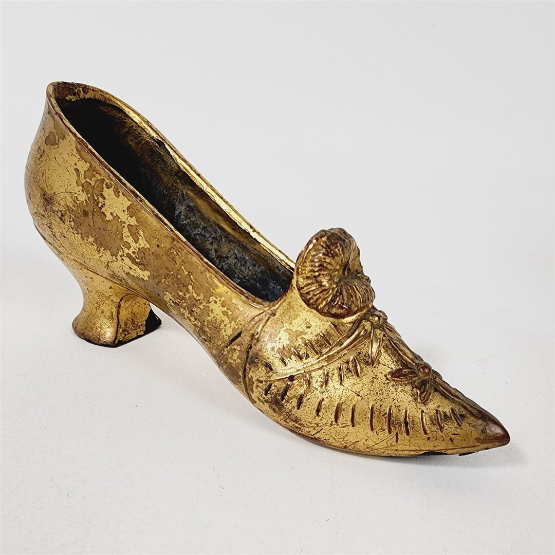 Vintage Metal Pin Cushion Shoe Victorian Style Gold Finish - 7" - Etsy
