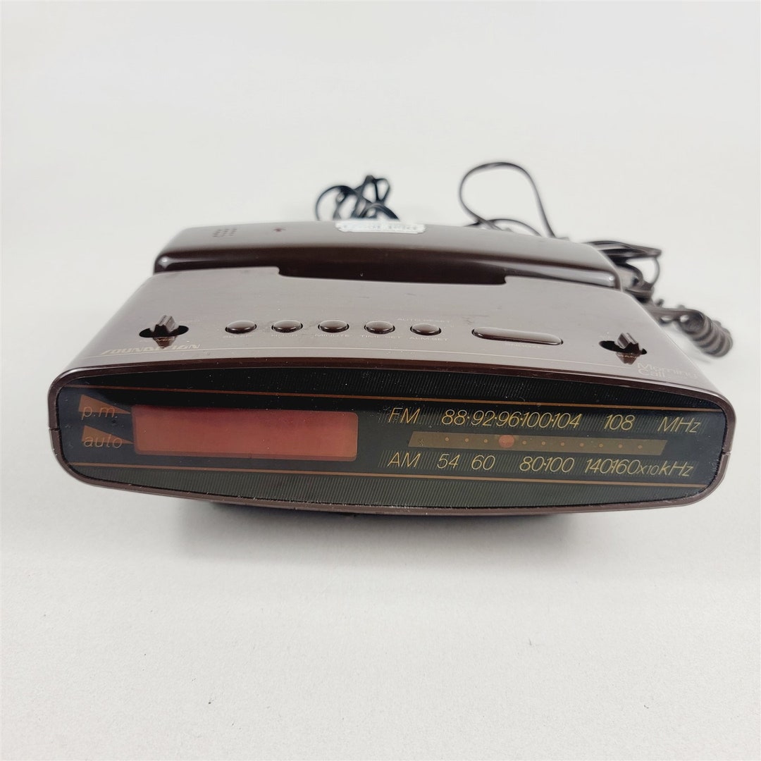 Vintage Brown Soundesign Morning Call 7535 Alarm Clock Phone Radio AM ...