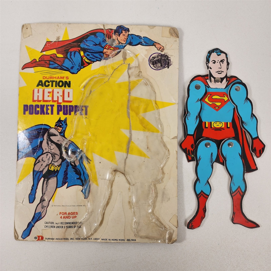 Vintage Durhams Superman Pocket Puppet With Original Packaging 1970s - Etsy
