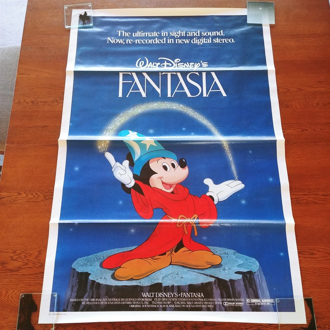 Fantasia Walt Disney Mickey Mouse Poster Rolled Etsy