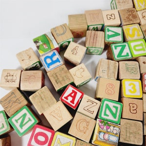 Lot of 150 Vintage Wood Toy Alphabet Letter Blocks Colorful - Etsy