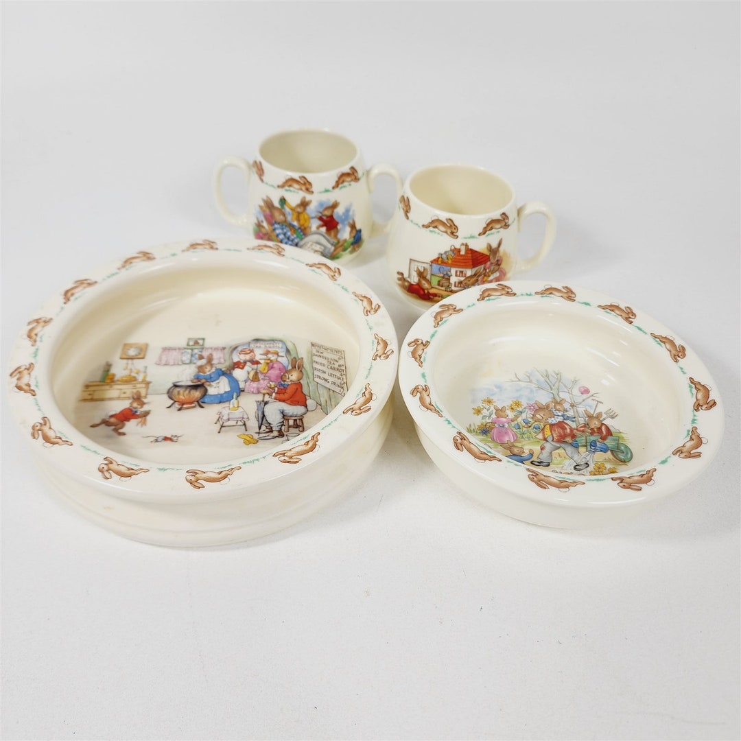 Royal Doulton 4 Piece Bunnykins Dish Set English Fine Bone China - Etsy