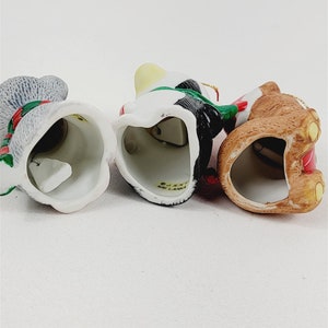 5 Ceramic Mouse Dog Squirrel Bear Penguin Figurine Bell - Etsy