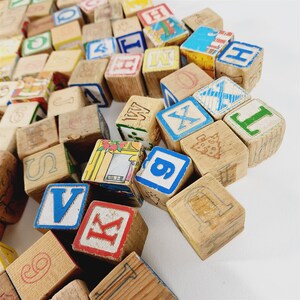 Lot of 150 Vintage Wood Toy Alphabet Letter Blocks Colorful - Etsy