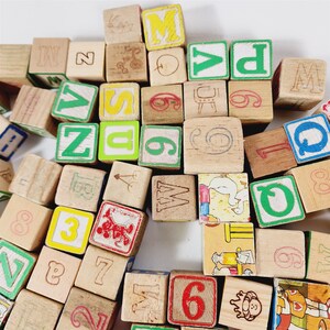 Lot of 150 Vintage Wood Toy Alphabet Letter Blocks Colorful - Etsy