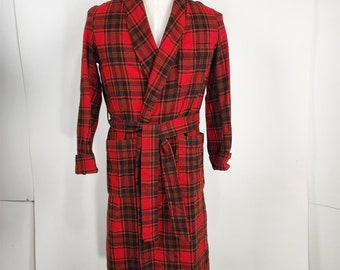 60s Pendleton Wool Robe Vintage Blue & Green Wool Plaid Robe Beautiful ...