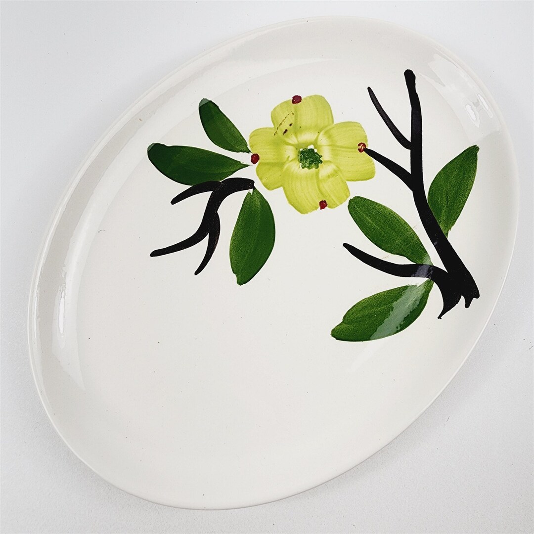 Vintage Blue Ridge Southern Pottery Dixie Dogwood Oval Serving Platter ...