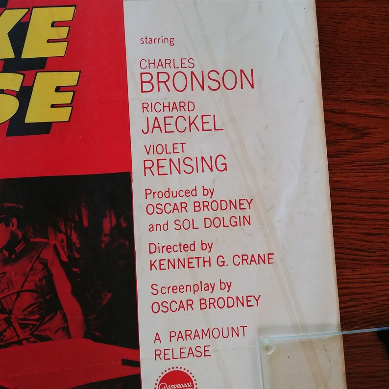 1958 Movie Poster When Hell Broke Loose Charles Bronson WWII Paramount ...