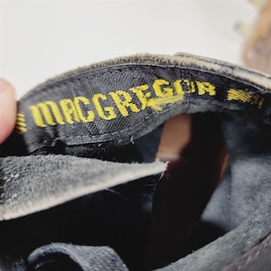 Vintage Macgregor Mens Black Leather Football Shoes Cleats Hightop Size ...