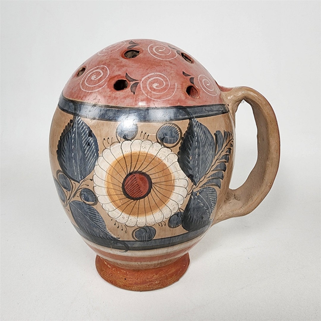Vintage Tonala Candle Lantern Mexico Ceramic J. Basultoc 8" Handle - Etsy