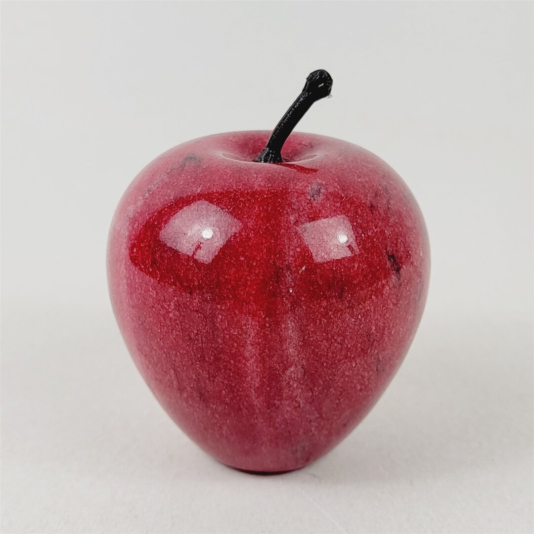 Vintage Alabaster Red Apple Paperweight Realistic Fruit 3 1/2 Tall - Etsy
