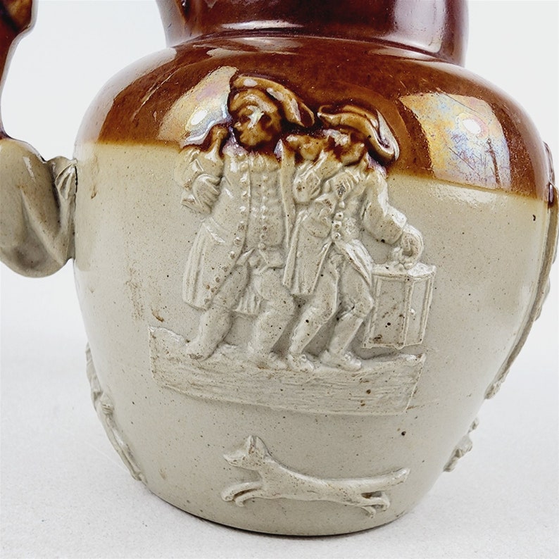 Vintage Stoneware Pitcher Dog Hound Handle Hunting Doulton - Etsy