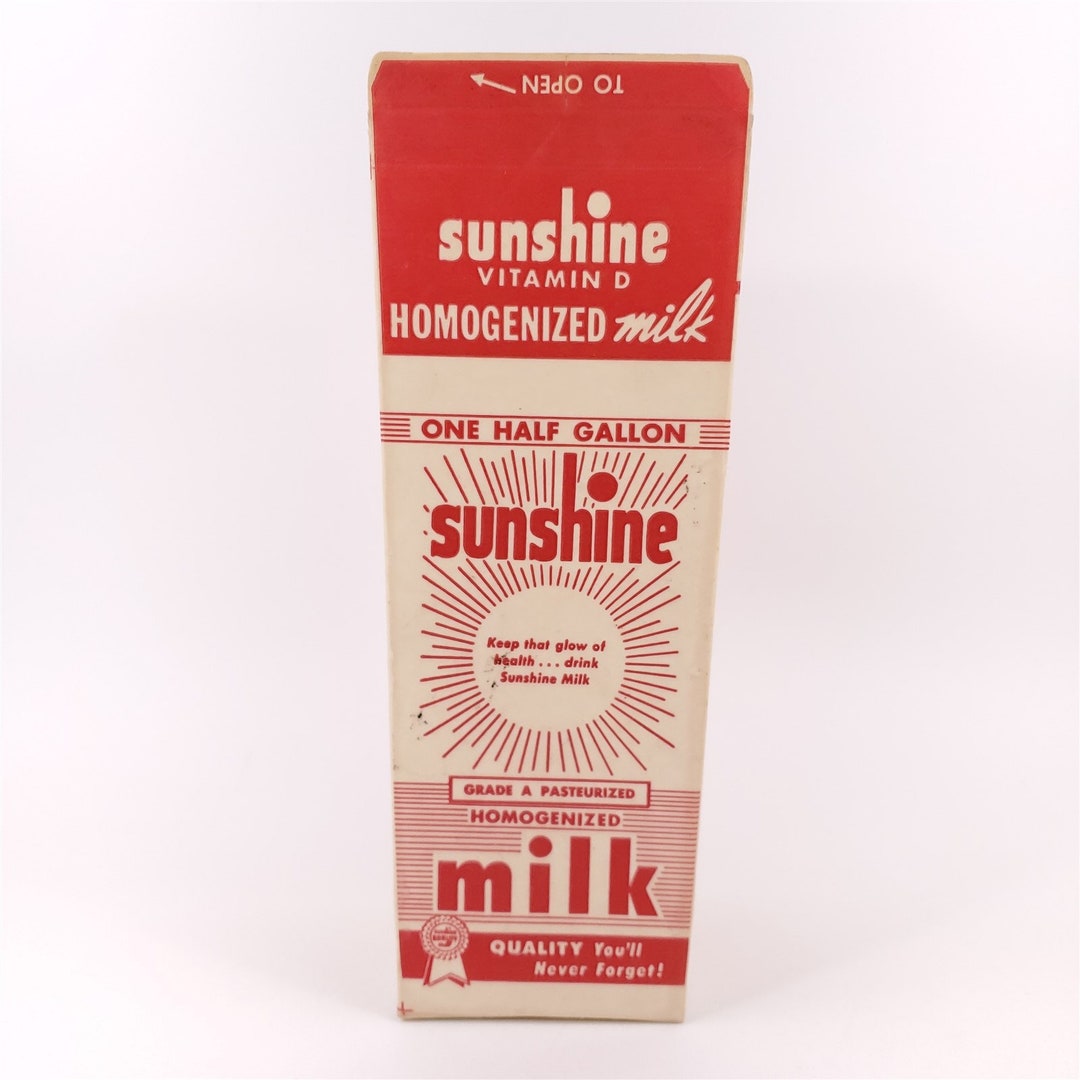 Waxed Milk Carton Un-used Sunshine Dairy Sunshine Mcminnville, OR - #2 ...