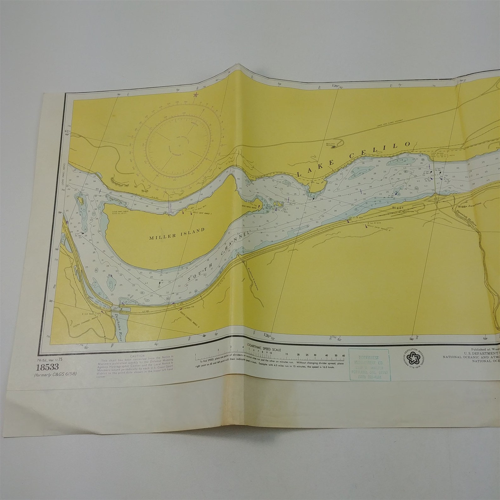 Nautical Depth Chart Vintage Map Sounding 1961 Columbia River | Etsy