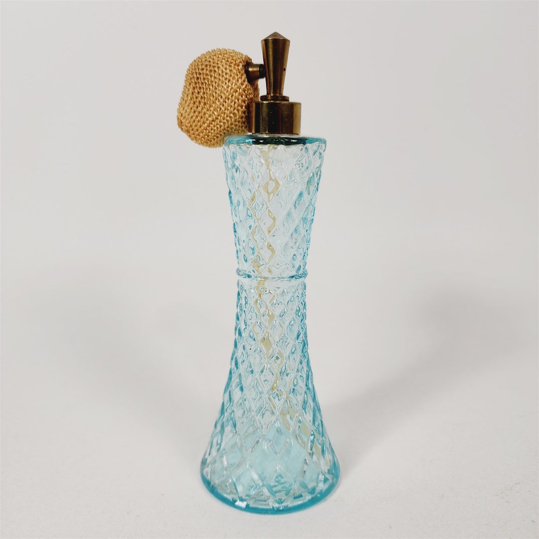 Vintage Atomizer Light Blue Glass Perfume Bottle Decorative - 6 1/2" - Etsy