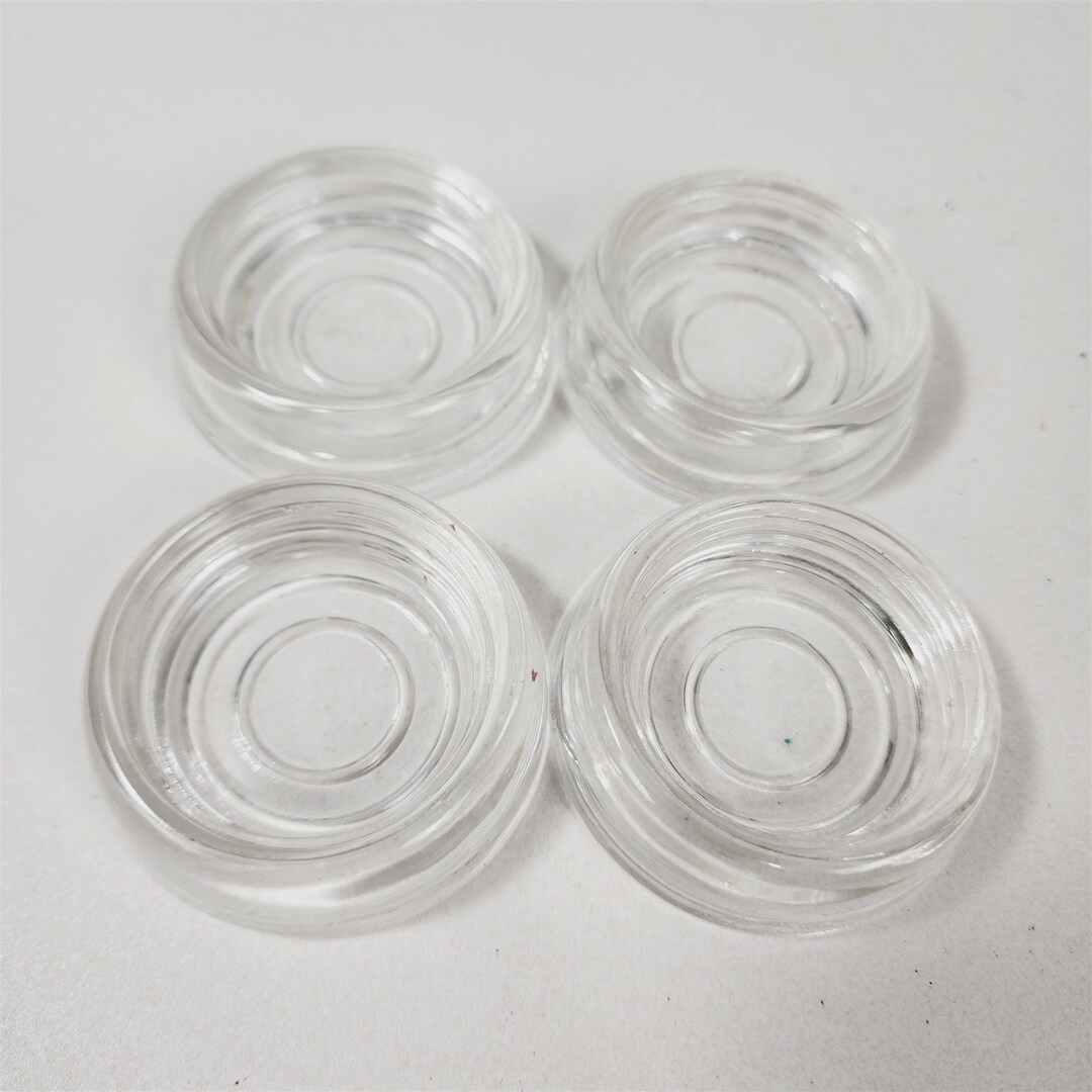 4 Vintage Clear Glass Furniture Leg Coasters Floor Protectors 2 1/2 - Etsy