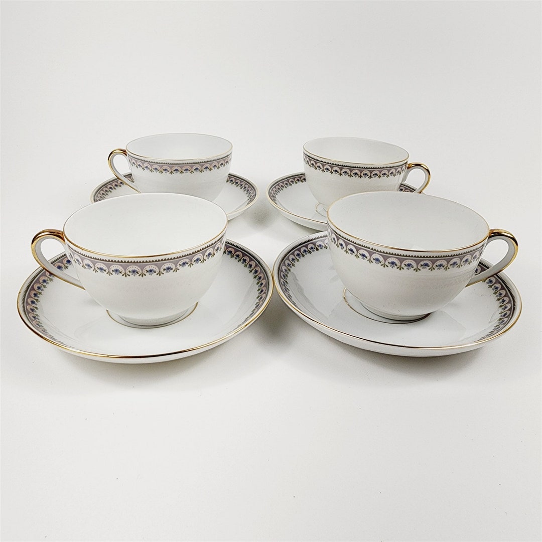 4 Vintage KPM Germany the Emden Teacup & Saucer Sets - Etsy