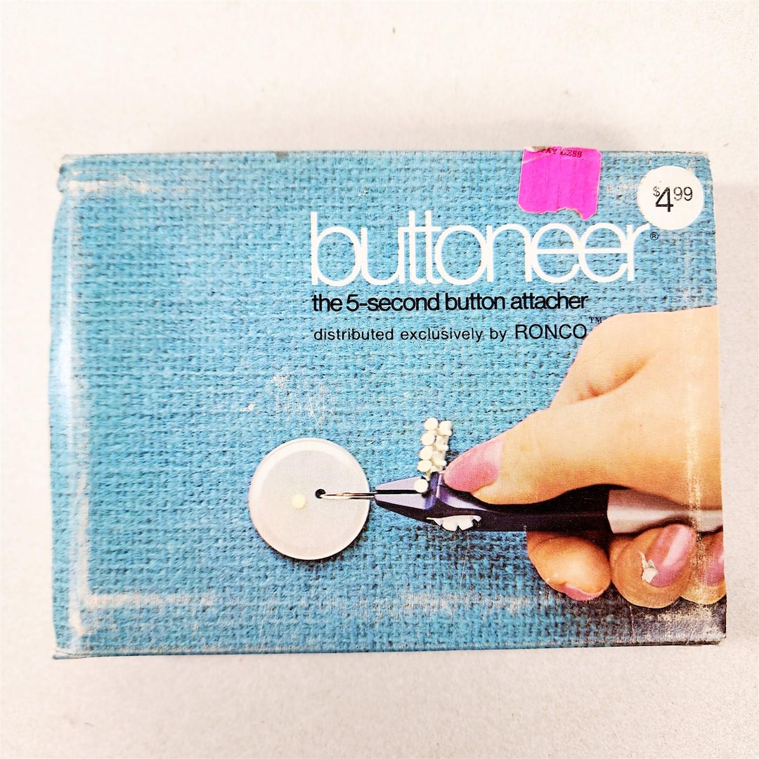 Vintage Ronco Buttoneer 5 Second Button Attacher Kit in Box - Etsy