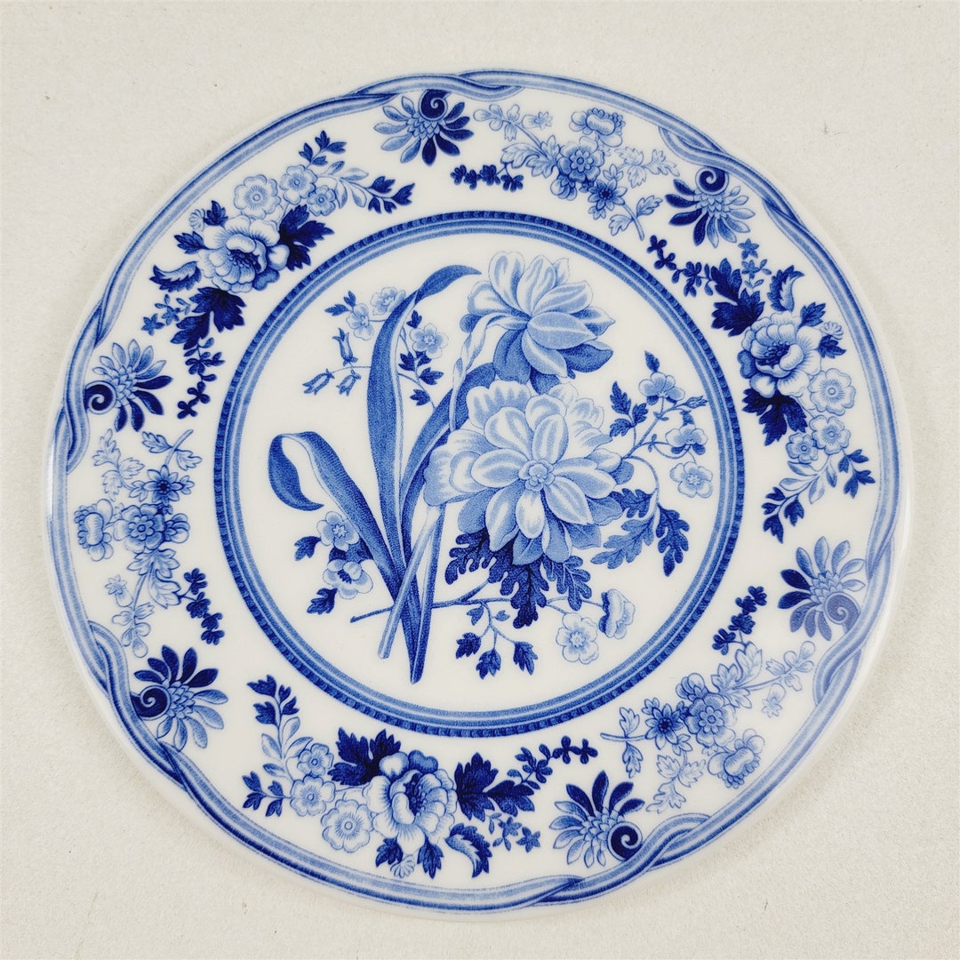 Spode Blue Room Round Botanical Hanging Trivet 6" L0906 Blue and White ...