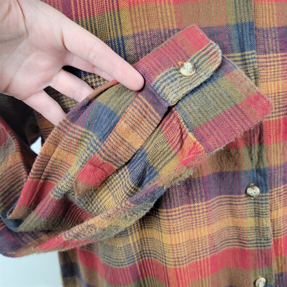 Vintage Basic Editions Plaid Flannel Long Sleeve Butt… - Gem