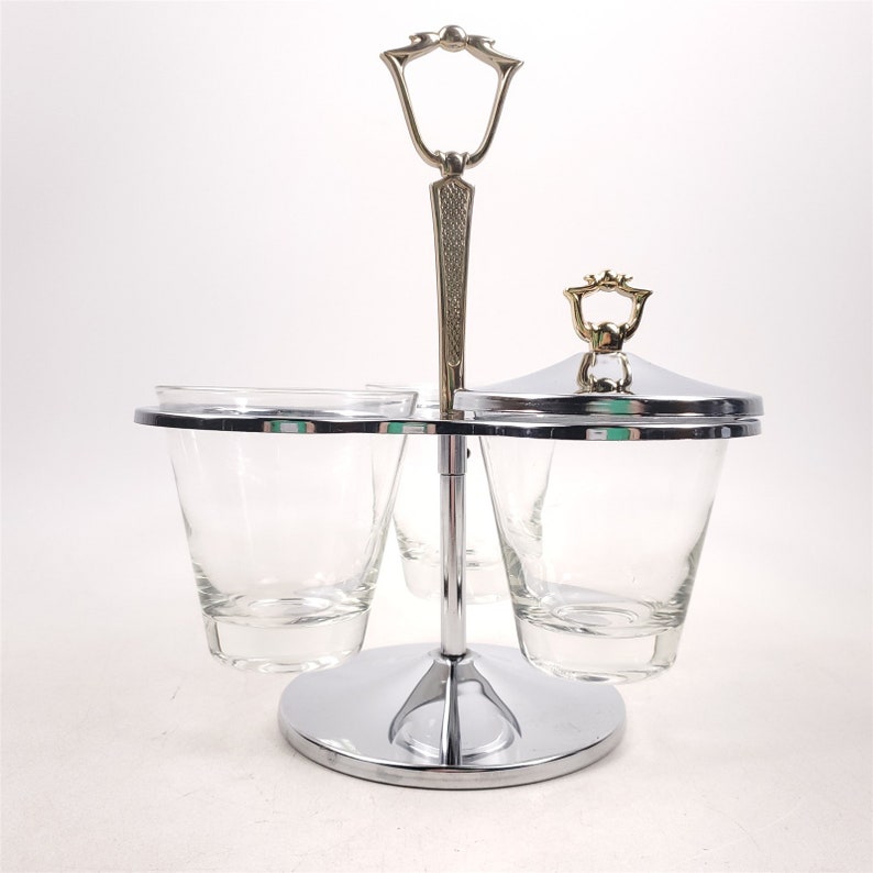 Kromex Carousel Server Condiments Bowls Chrome Lazy Susan - Etsy