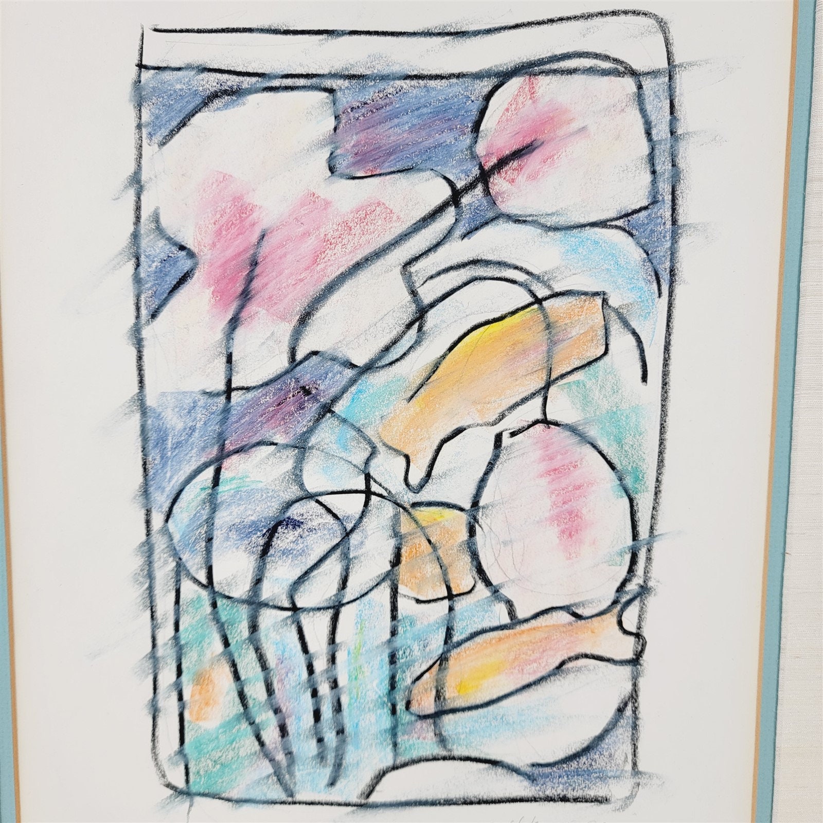 Ken Mattson Chalk Pencil Art Tulips & Goldfish - 14 X 10.5 - Matted Not ...