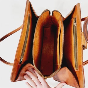 Vintage Leather Hand Tooled Floral Leaf Purse Laced Handbag Tote Bag - Etsy