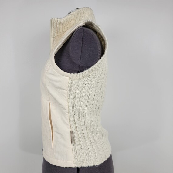 Columbia Cream Quilted Front Knit Back Vest Womens Si… - Gem