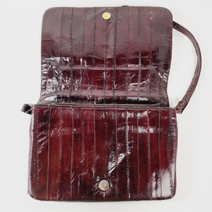 Vintage Brown Leather Eel Skin Handbag Shoulder Bag - Etsy
