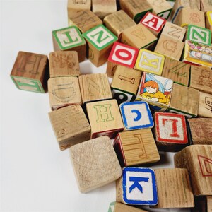 Lot of 150 Vintage Wood Toy Alphabet Letter Blocks Colorful - Etsy